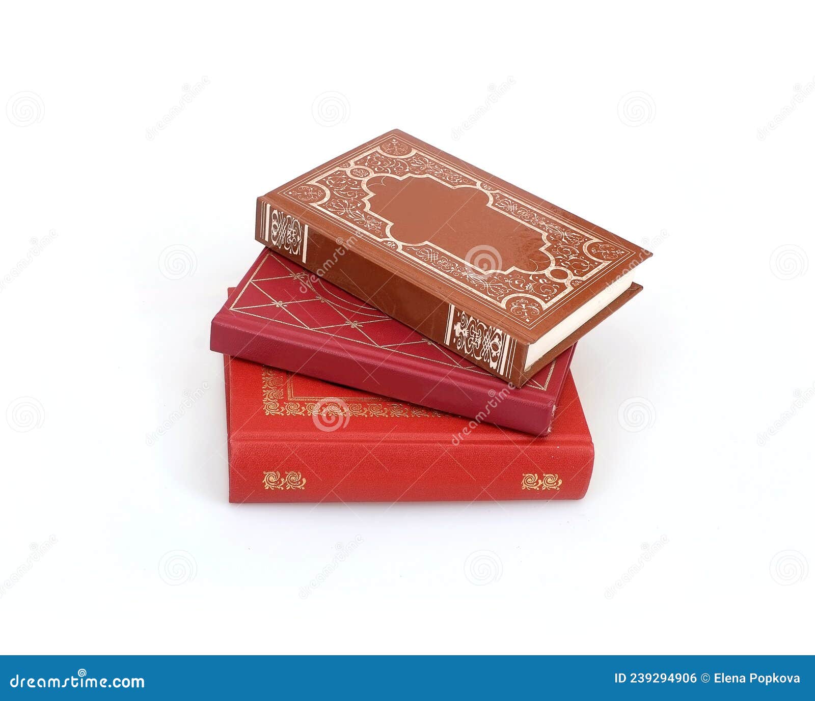 Stack of Red Books Isolated on a White Background Stock Photo - Image ...