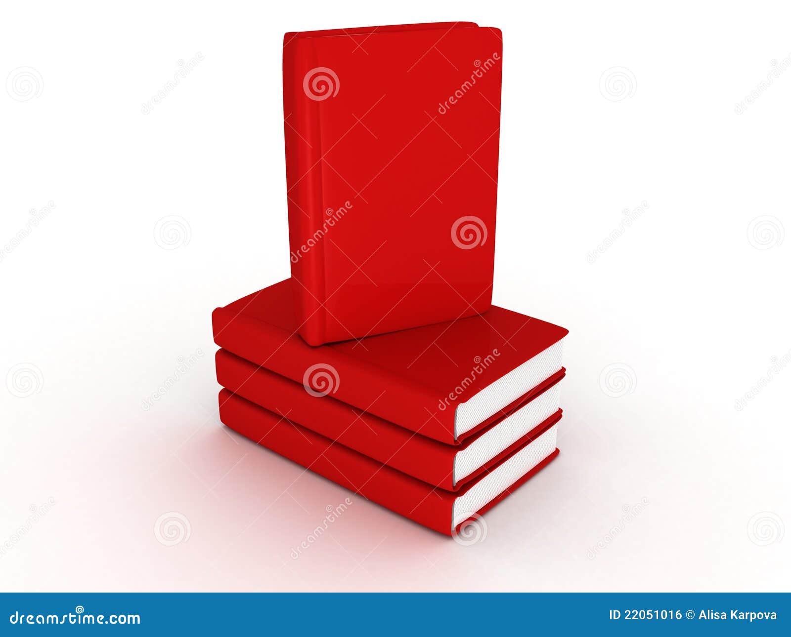 Stack of Red Books on White Background Stock Illustration ...