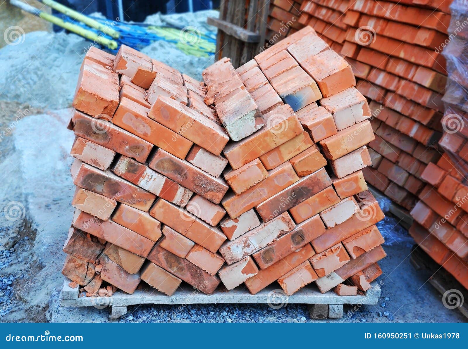 Stack of red brick stock image. Image of business, construction - 160950251