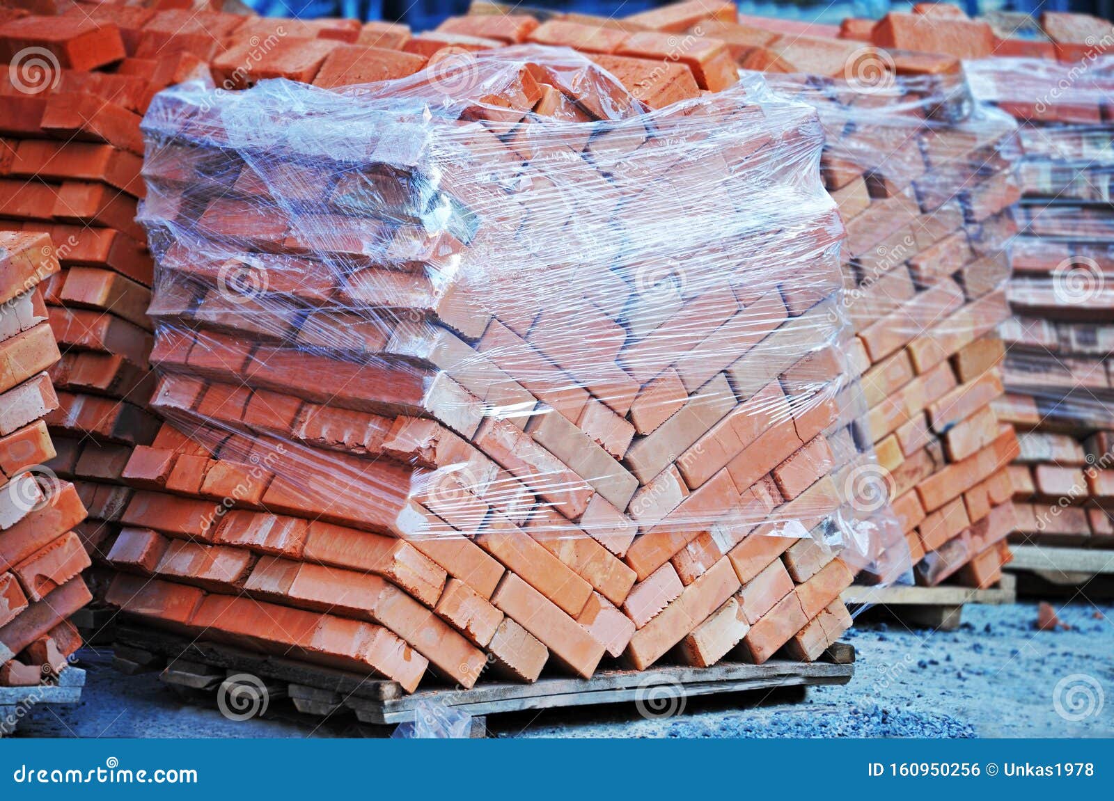 Stack of red brick stock photo. Image of stone, earth - 160950256