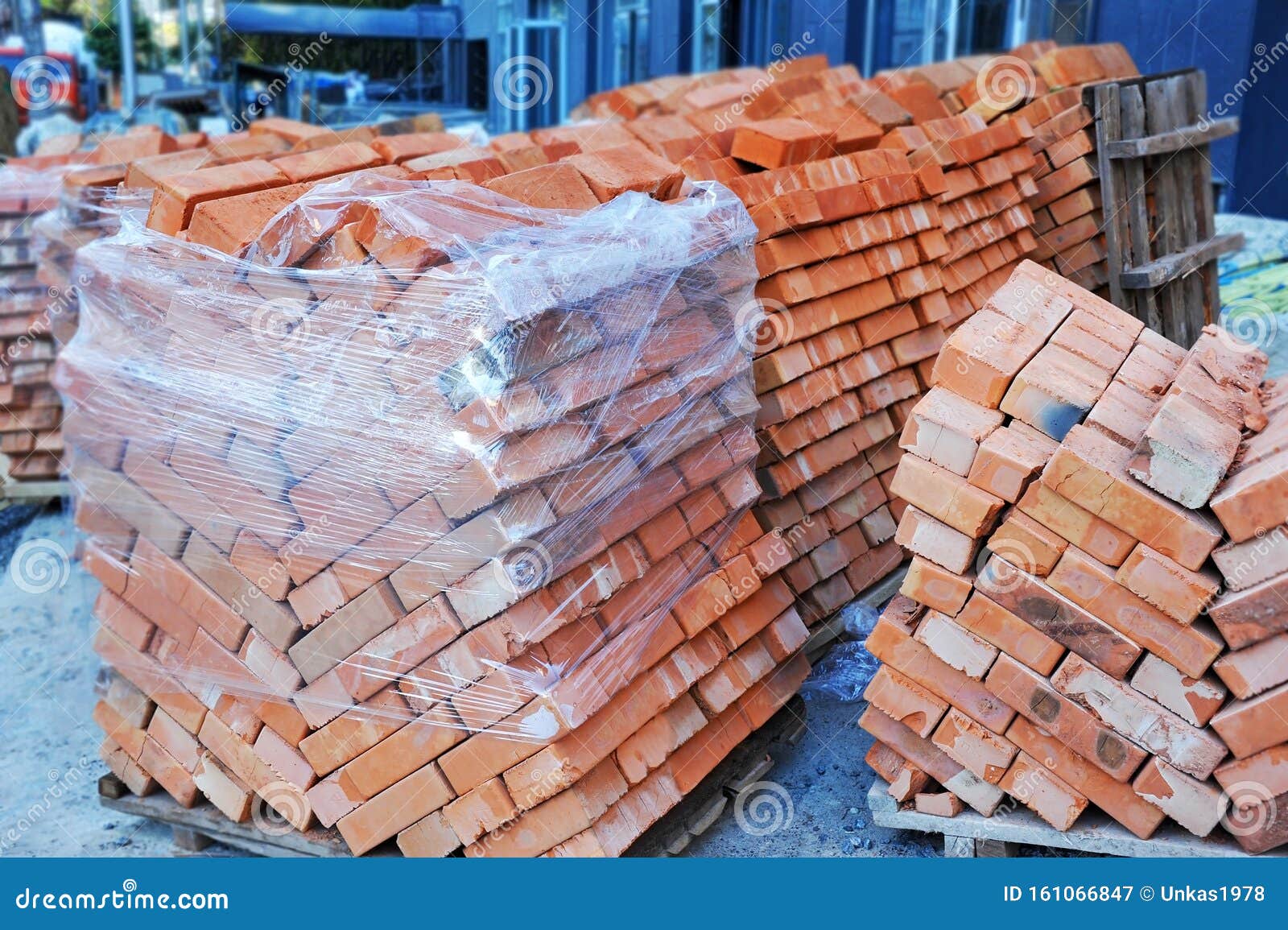 Stack of red brick stock image. Image of brick, engineering - 161066847
