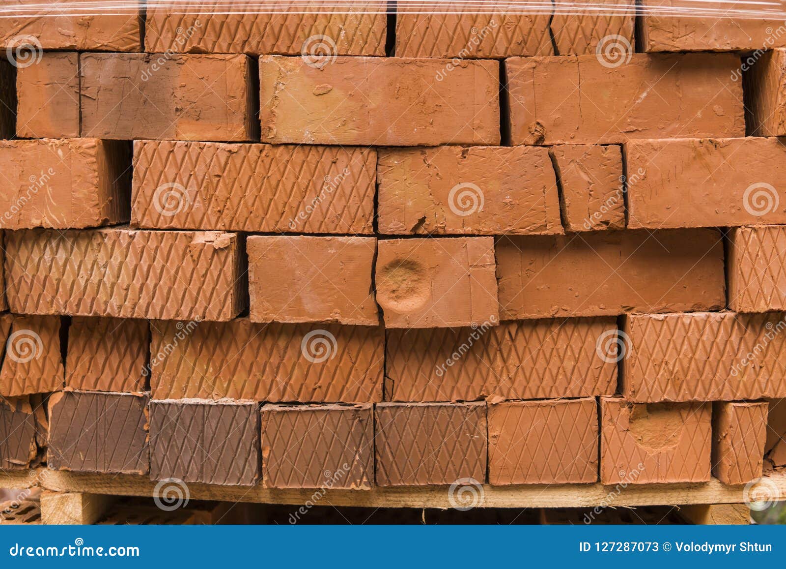 Stack of Red Brick for Construction. Common Quality Building Bricks ...