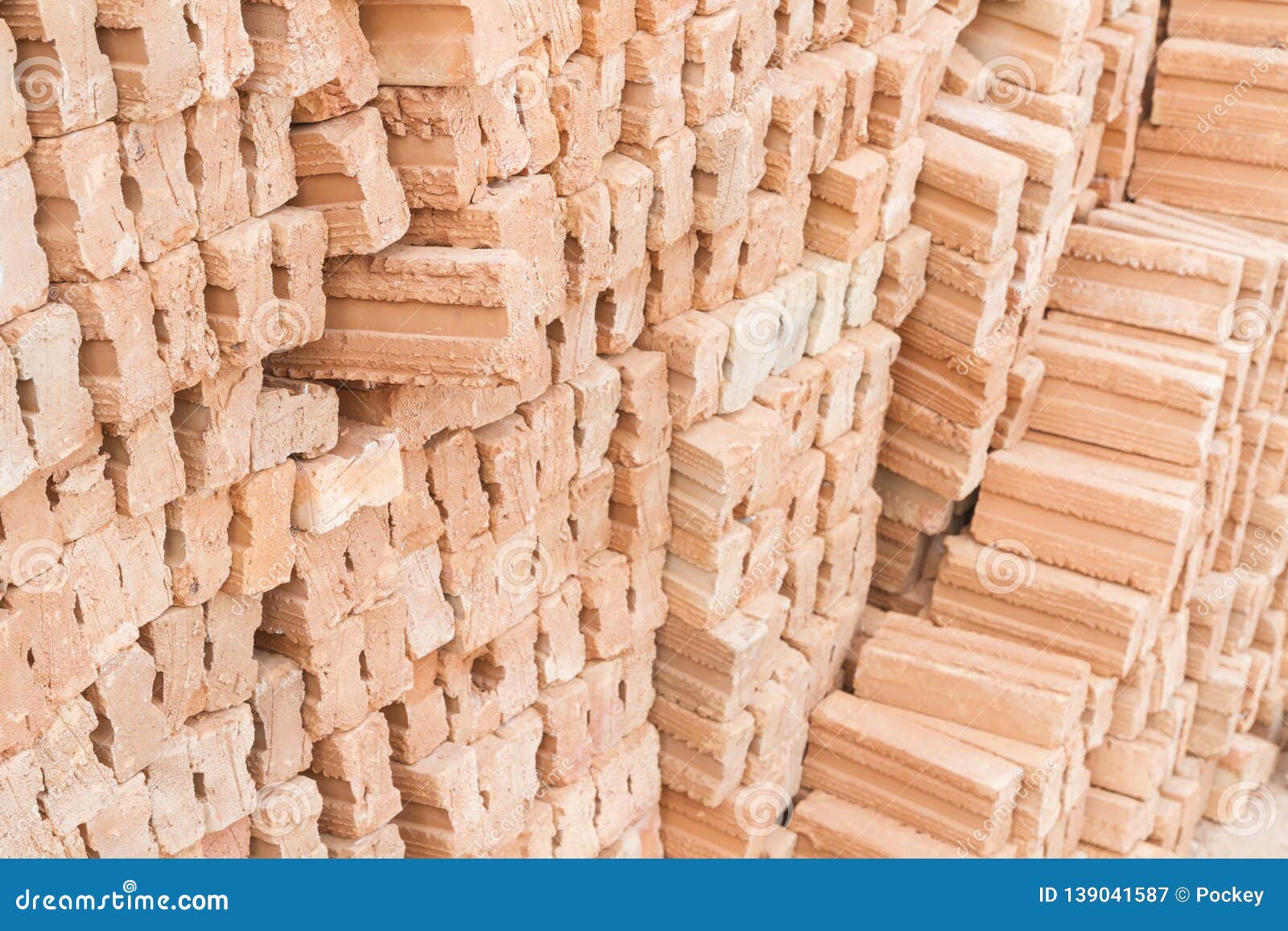 Stack of Red Brick for Partition Building Stock Image - Image of ...