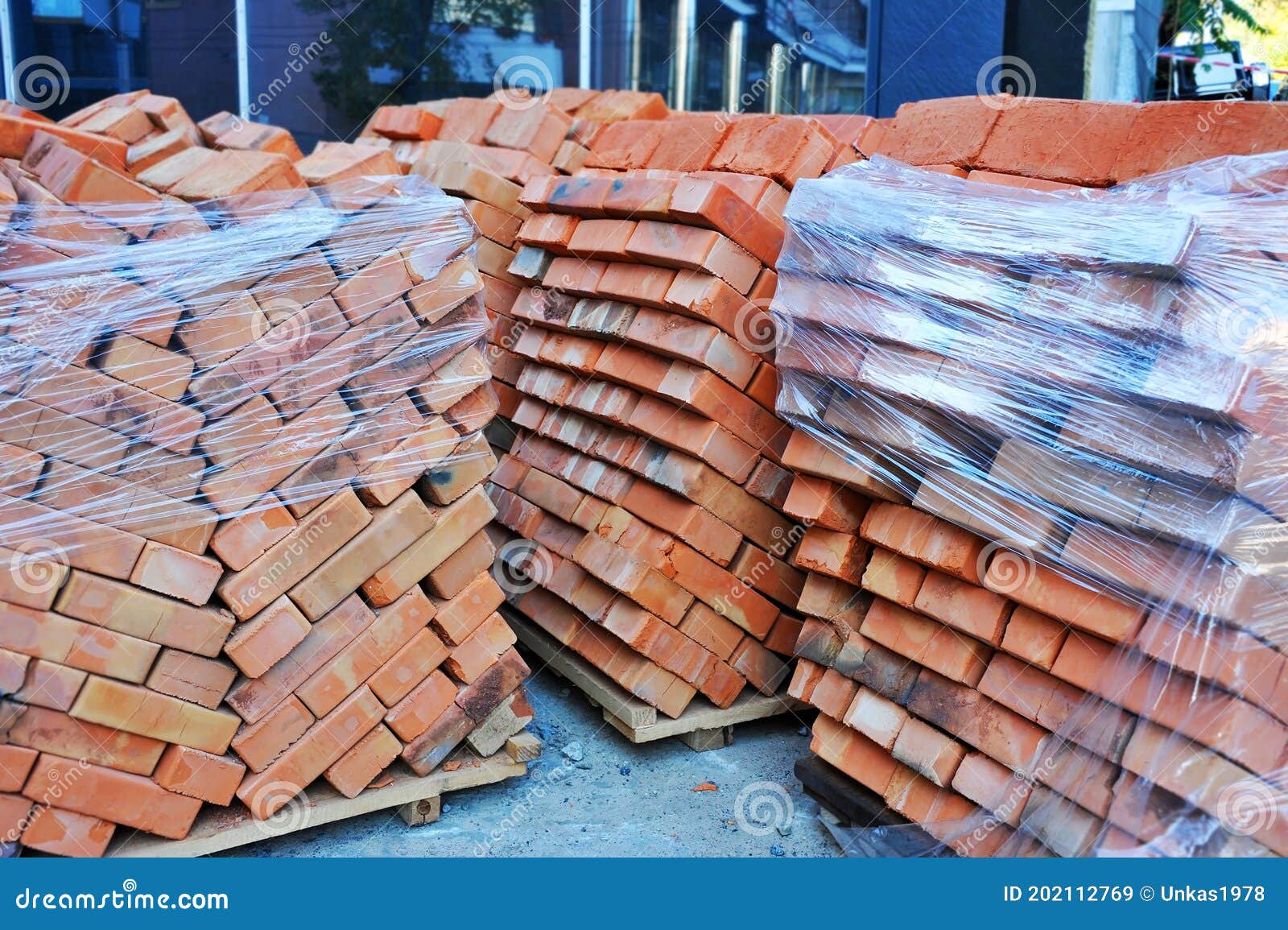Stack of red brick stock image. Image of earth, pile - 202112769