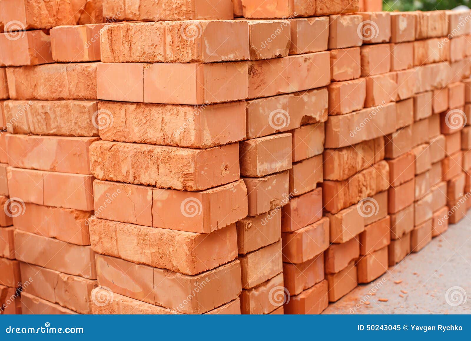 Stack of red bricks stock image. Image of clay, material - 50243045