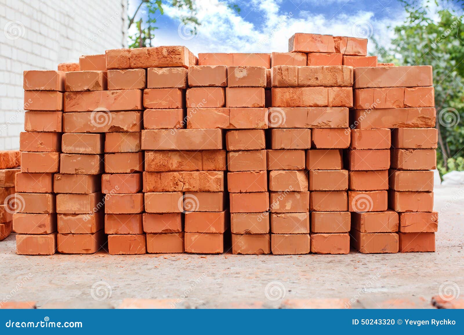 Stack of red bricks stock photo. Image of separation - 50243320