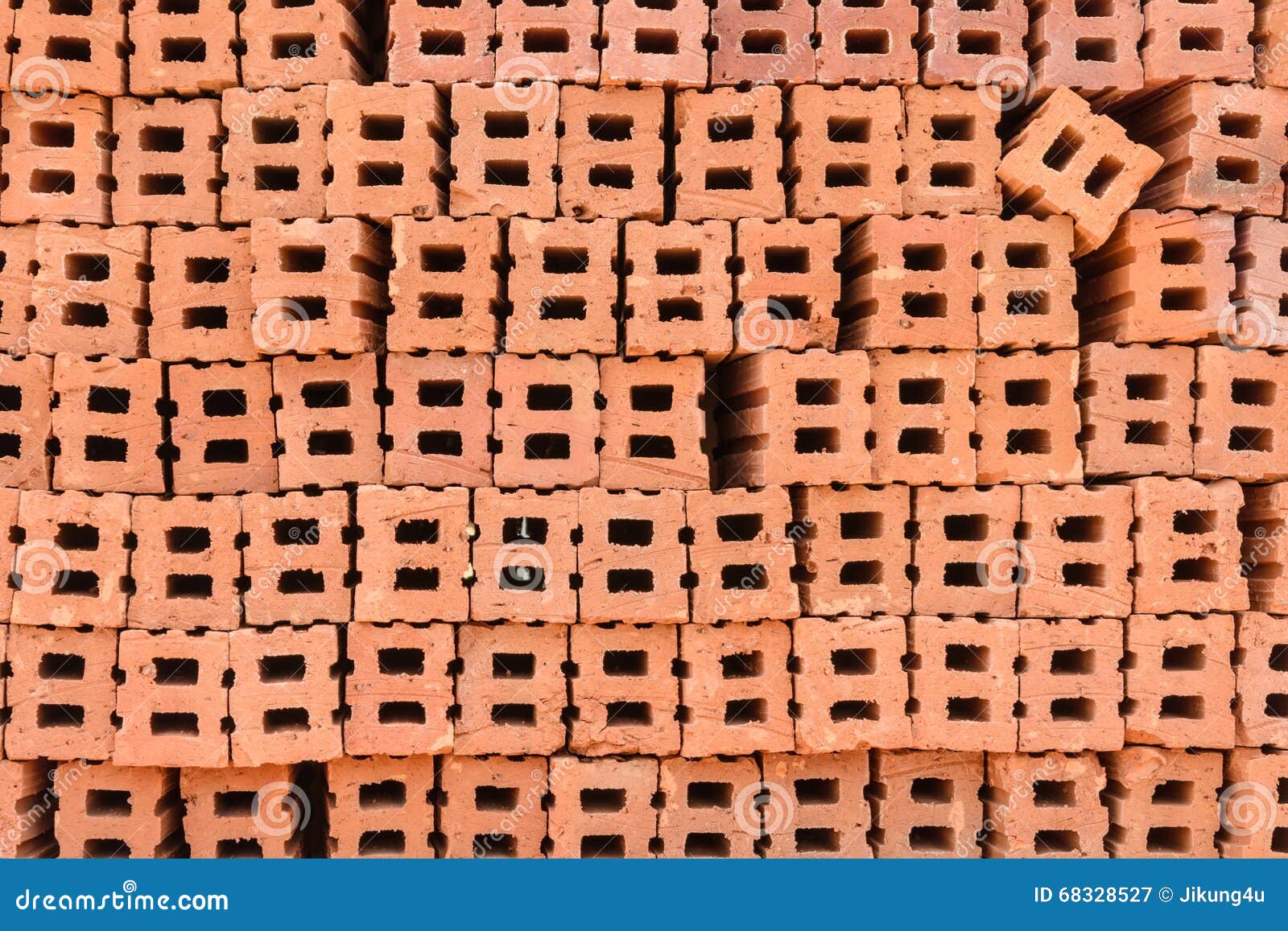 Stack of red bricks stock image. Image of fabrication - 68328527