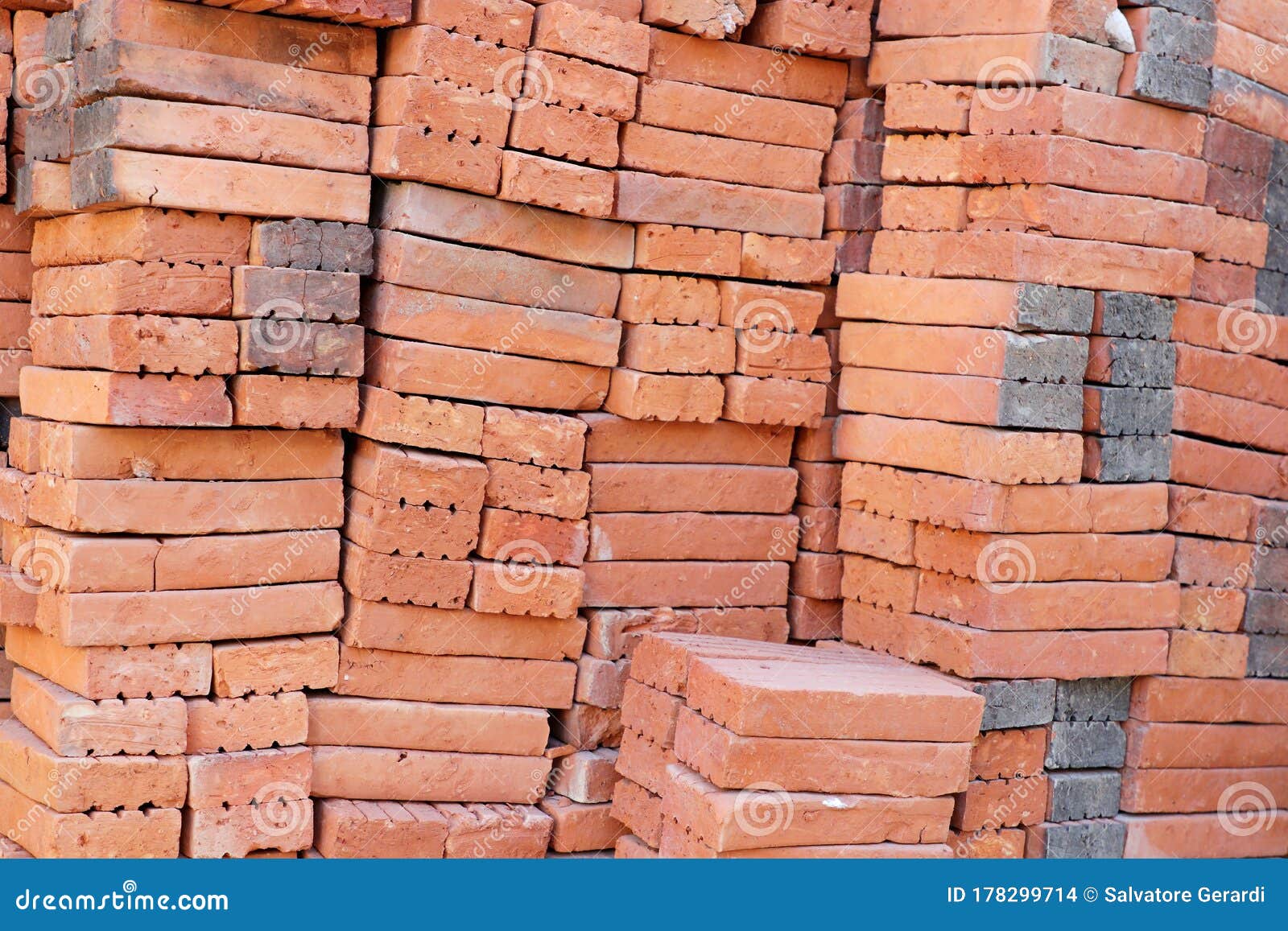 Stack of Red Bricks for Construction Industry Stock Photo - Image of ...