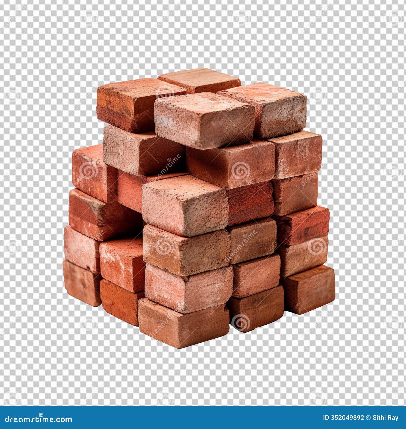 Stack of Red Bricks Isolated on Transparent Background Stock ...