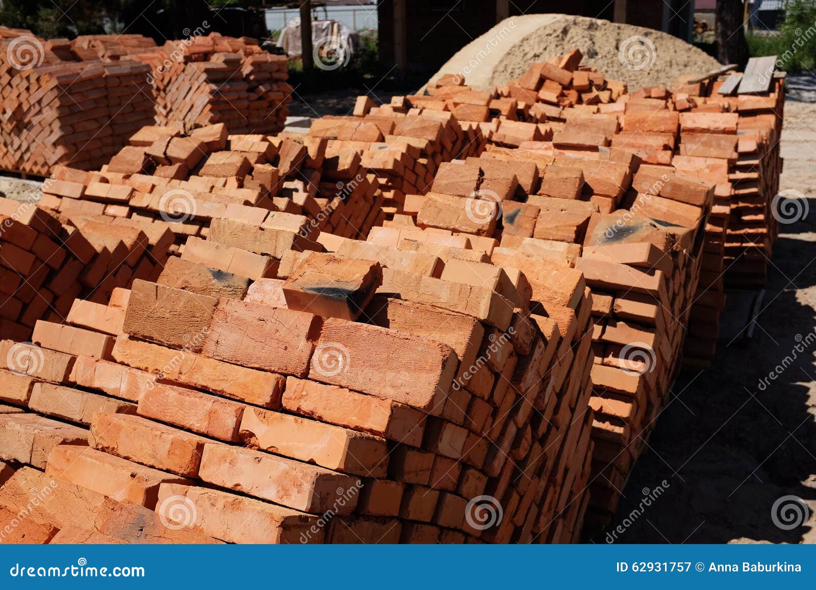 Stack of red bricks stock image. Image of heap, backgrounds - 62931757