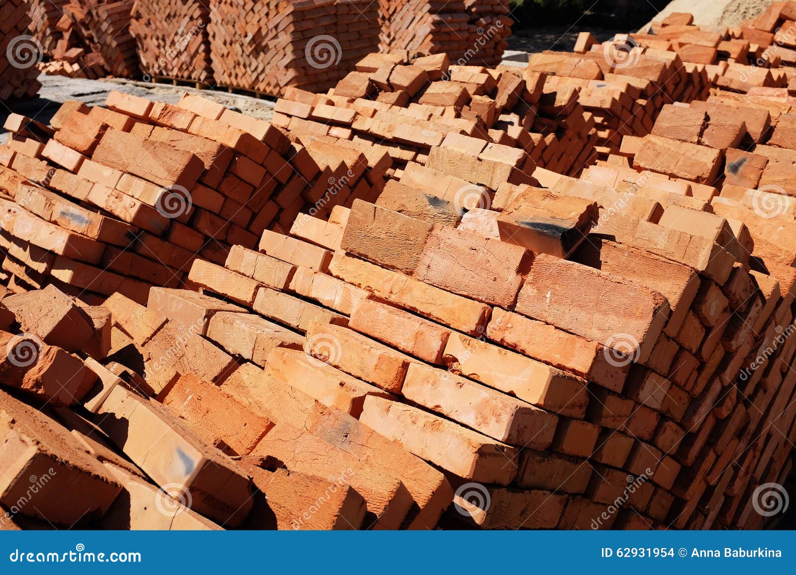 Stack of red bricks stock photo. Image of efficiency - 62931954