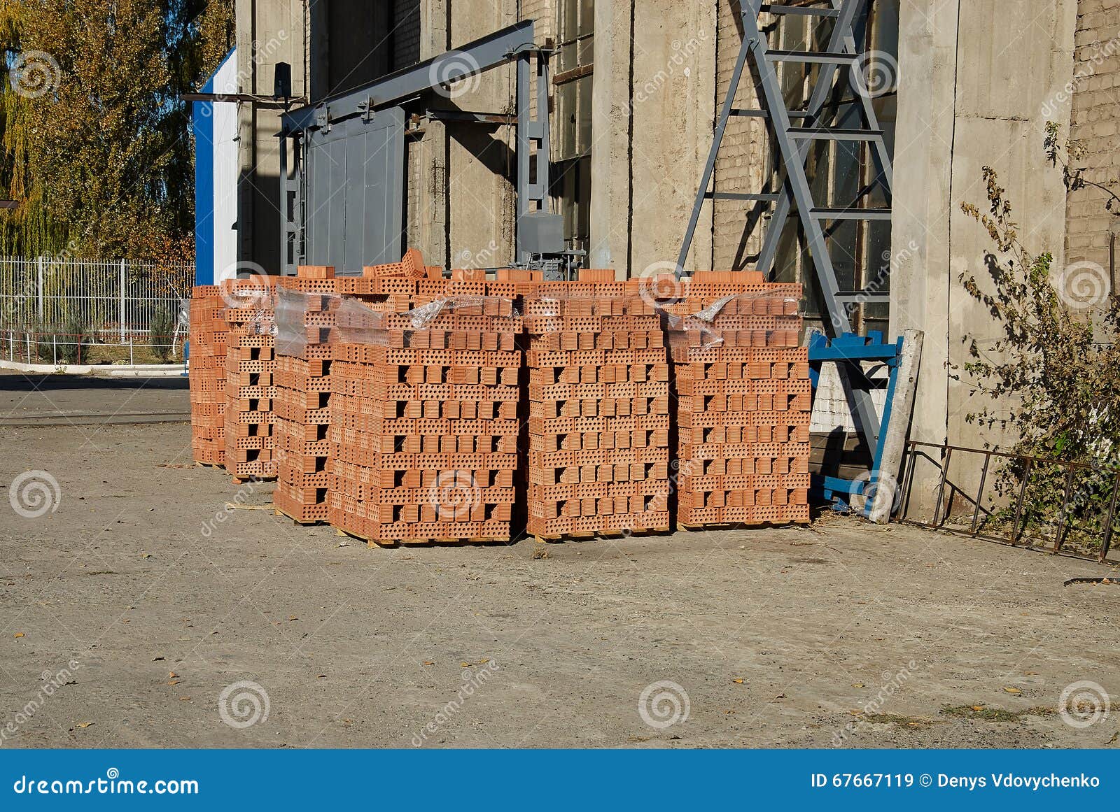 Stack of red bricks stock image. Image of house, manual - 67667119