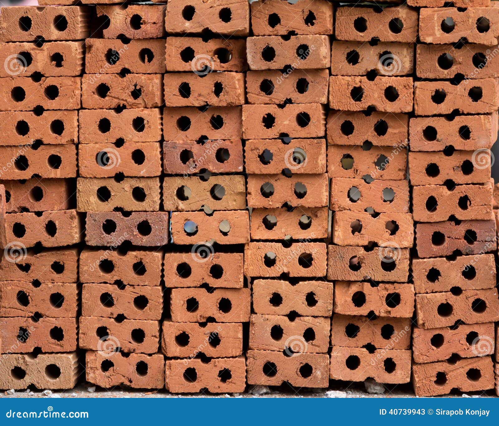 Stack of red bricks stock image. Image of exterior, industrial - 40739943
