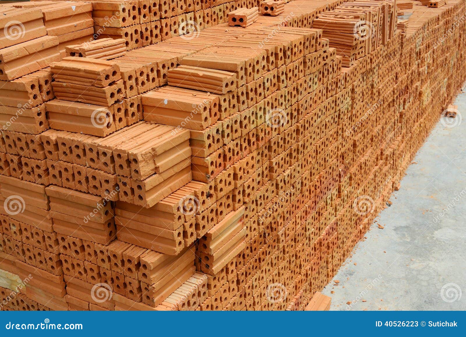 Stack of red bricks stock image. Image of material, laborer - 40526223