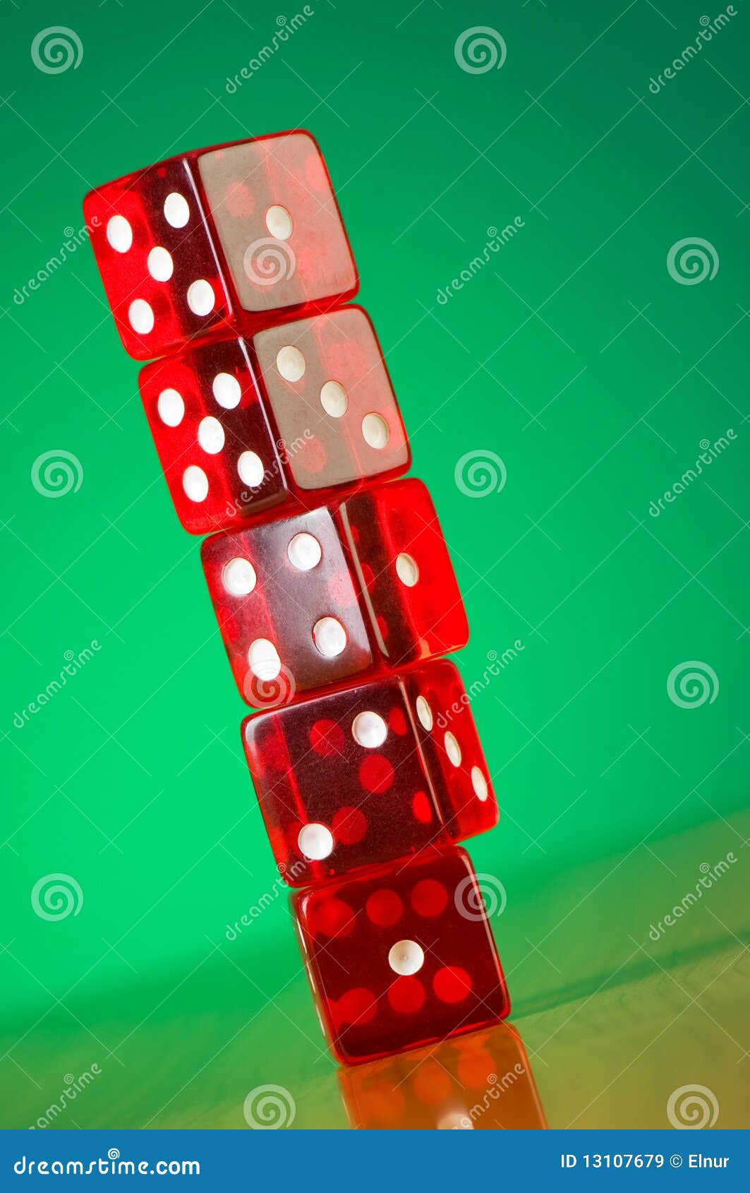 Stack of Red Casino Dice Against Gradient Stock Image - Image of object ...