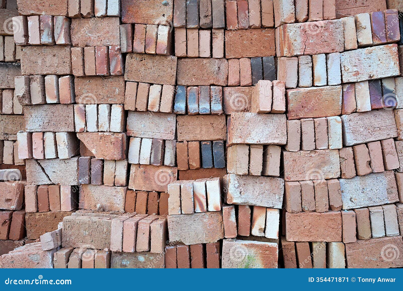 Stack of red clay brick stock image. Image of masonry - 354471871