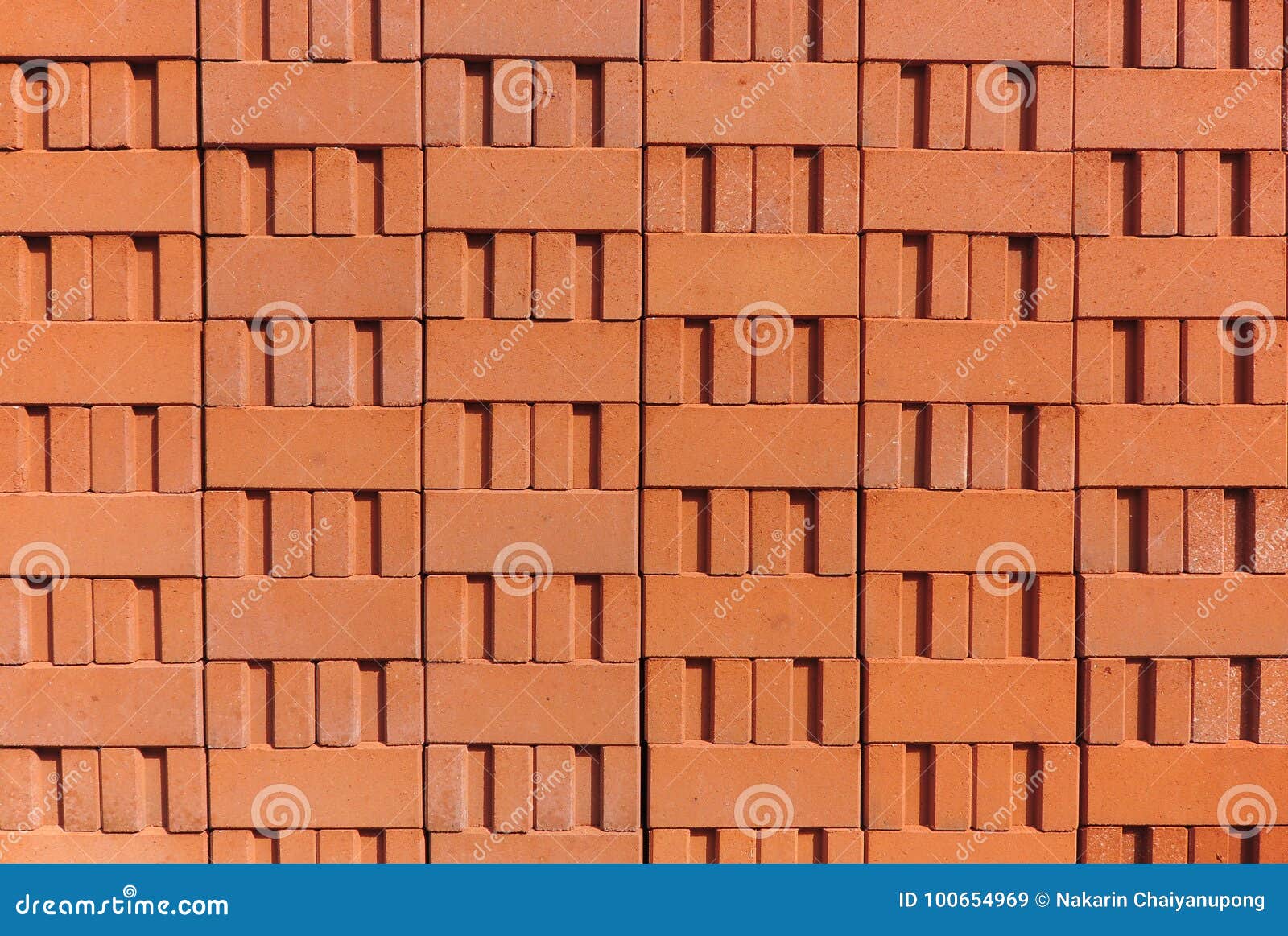 Stack of red clay bricks stock image. Image of material - 100654969