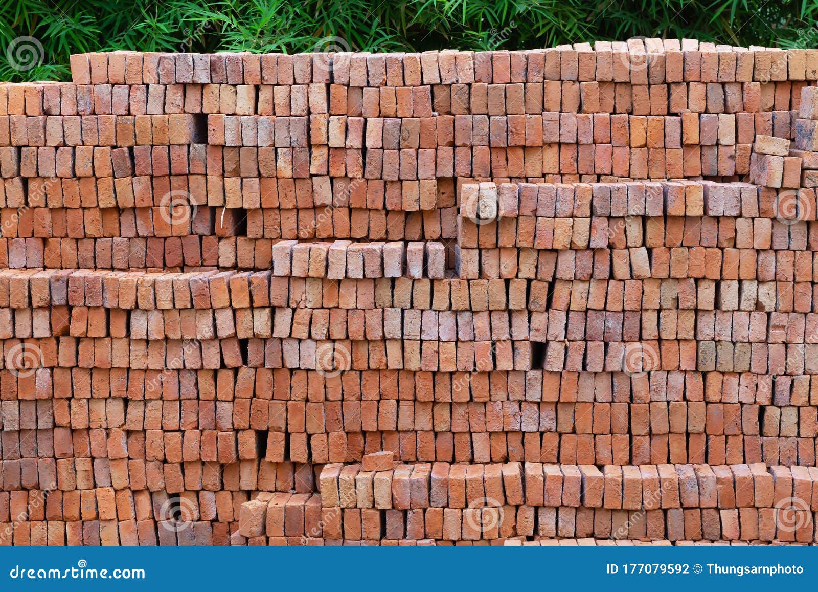 Stack of Red Clay Bricks Background Stock Photo - Image of orange ...