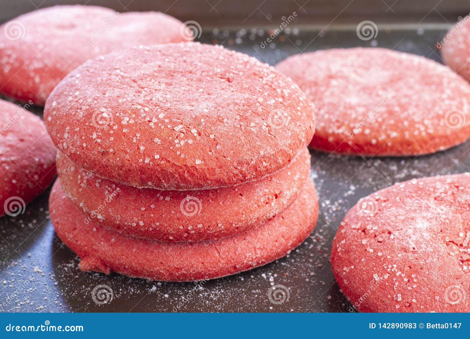 Stack of red cookies stock image. Image of teapot, sugar - 142890983
