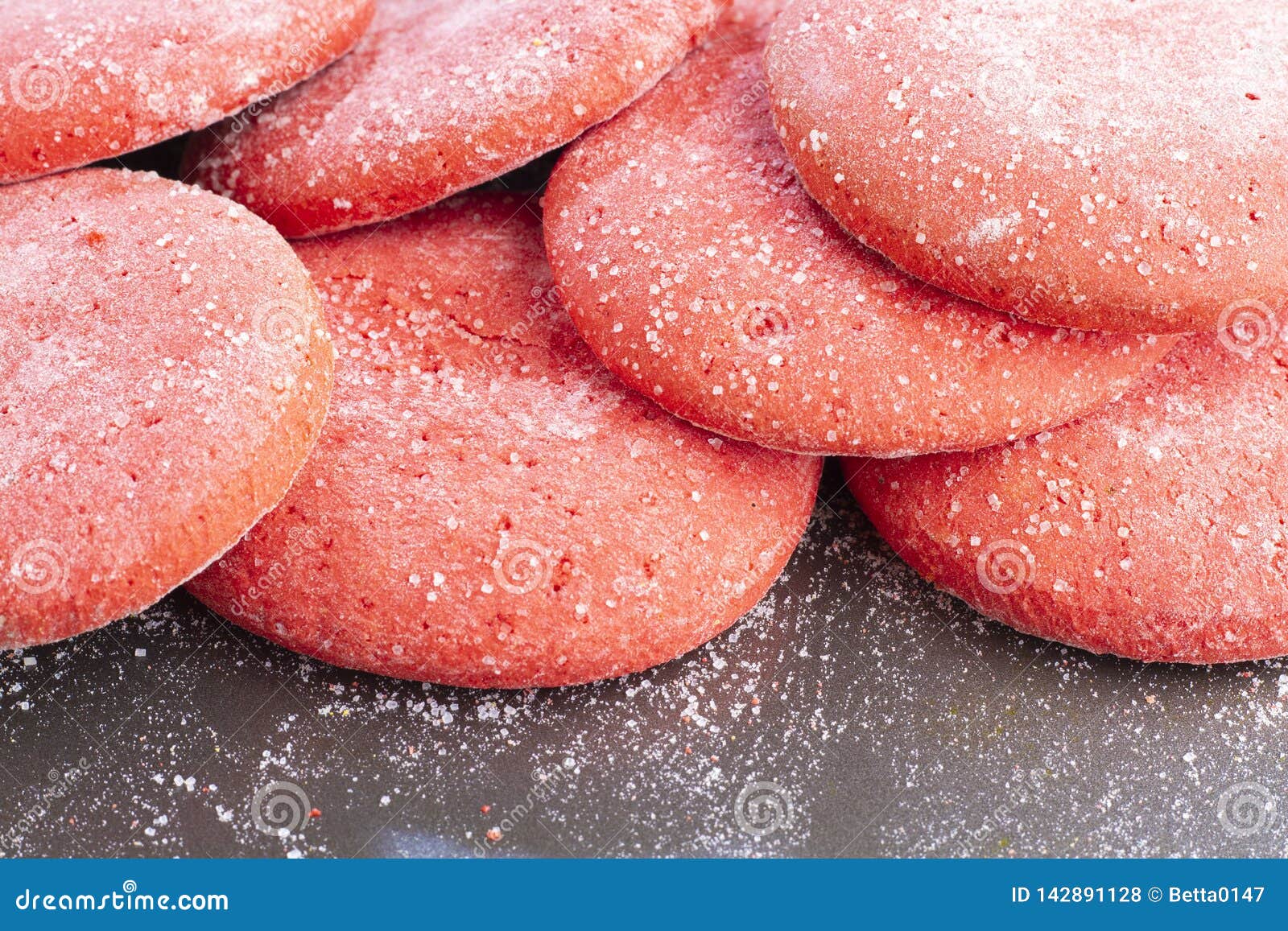 Stack of red cookies stock photo. Image of festive, stacked - 142891128