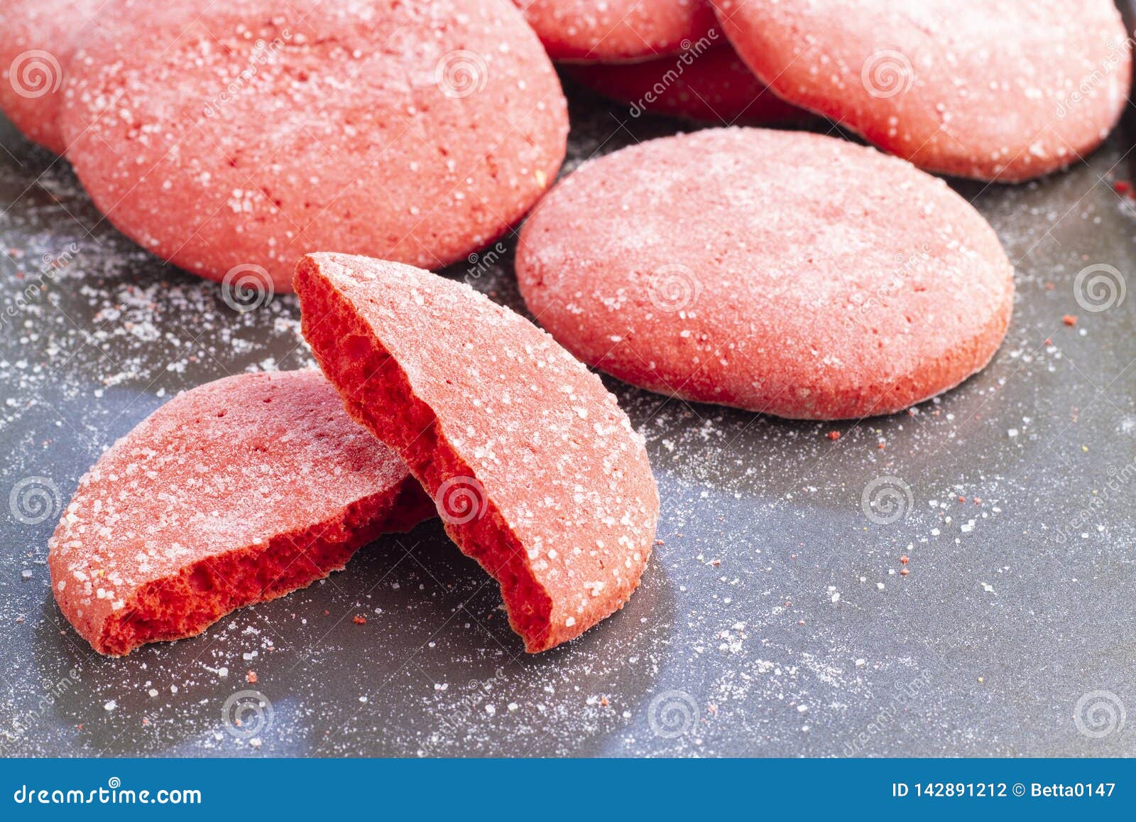 Stack of red cookies stock photo. Image of home, recipe - 142891212