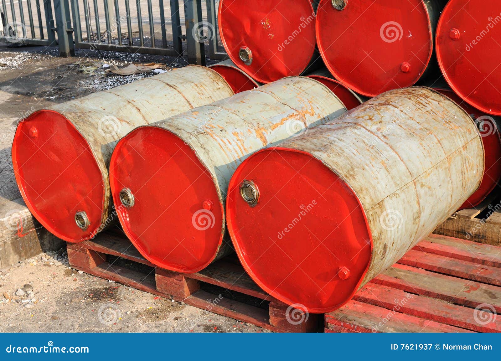 Stack of red drums stock image. Image of drum, metal, ecology - 7621937