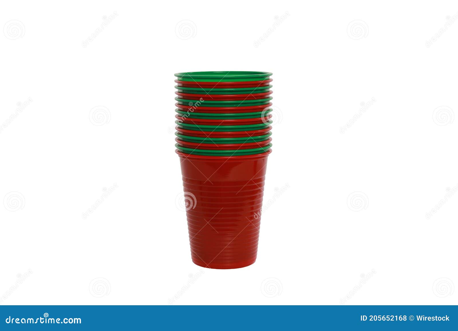Stack of Red and Green Plastic Cups Isolated on a White Background ...
