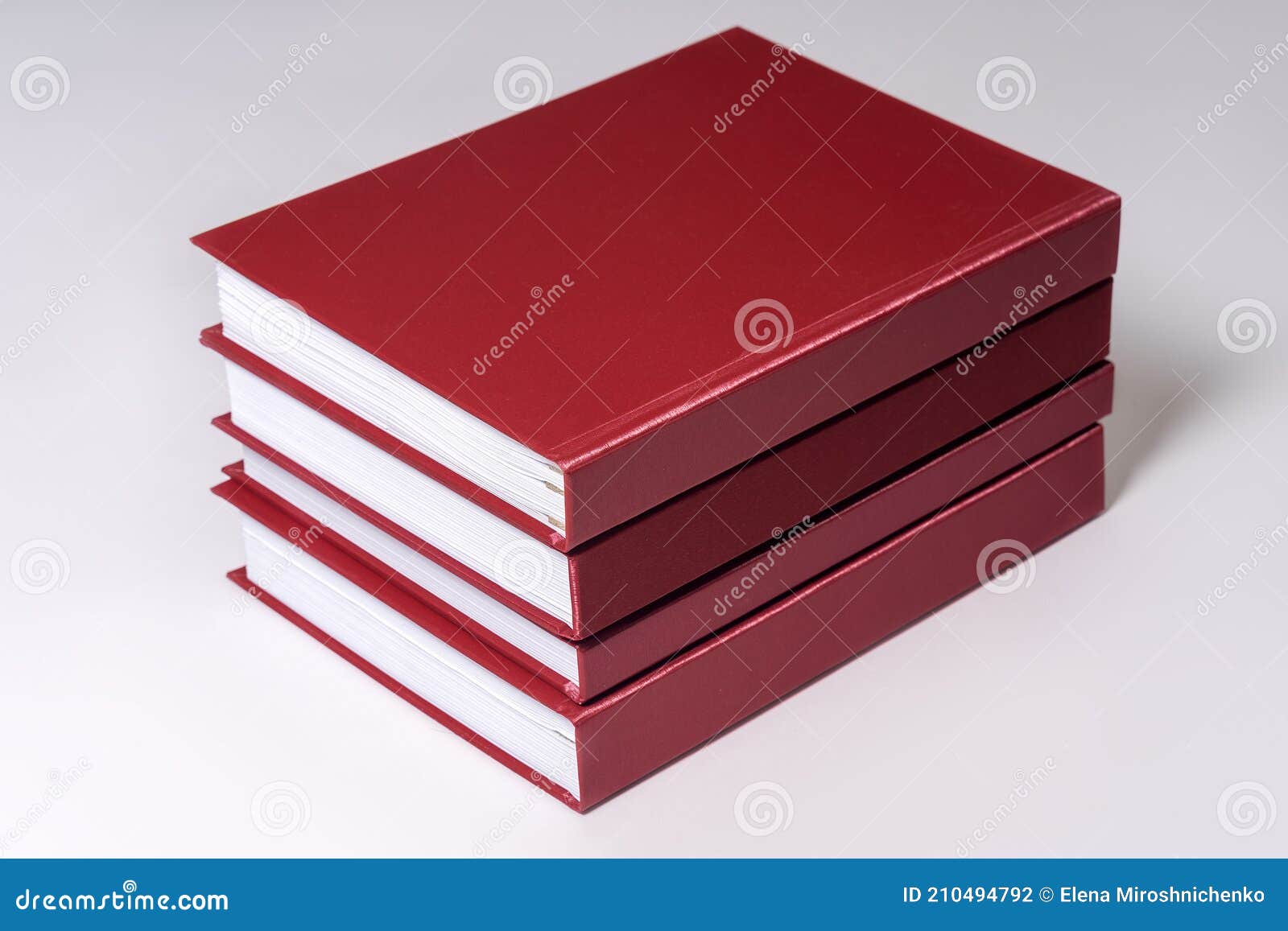Stack of Red Hardcover Books or Reports on White Background. Stock ...