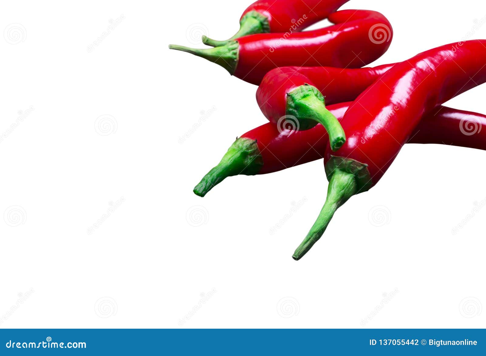Stack of Red Hot Chilli Pepper Isolated on White Background Stock Photo ...