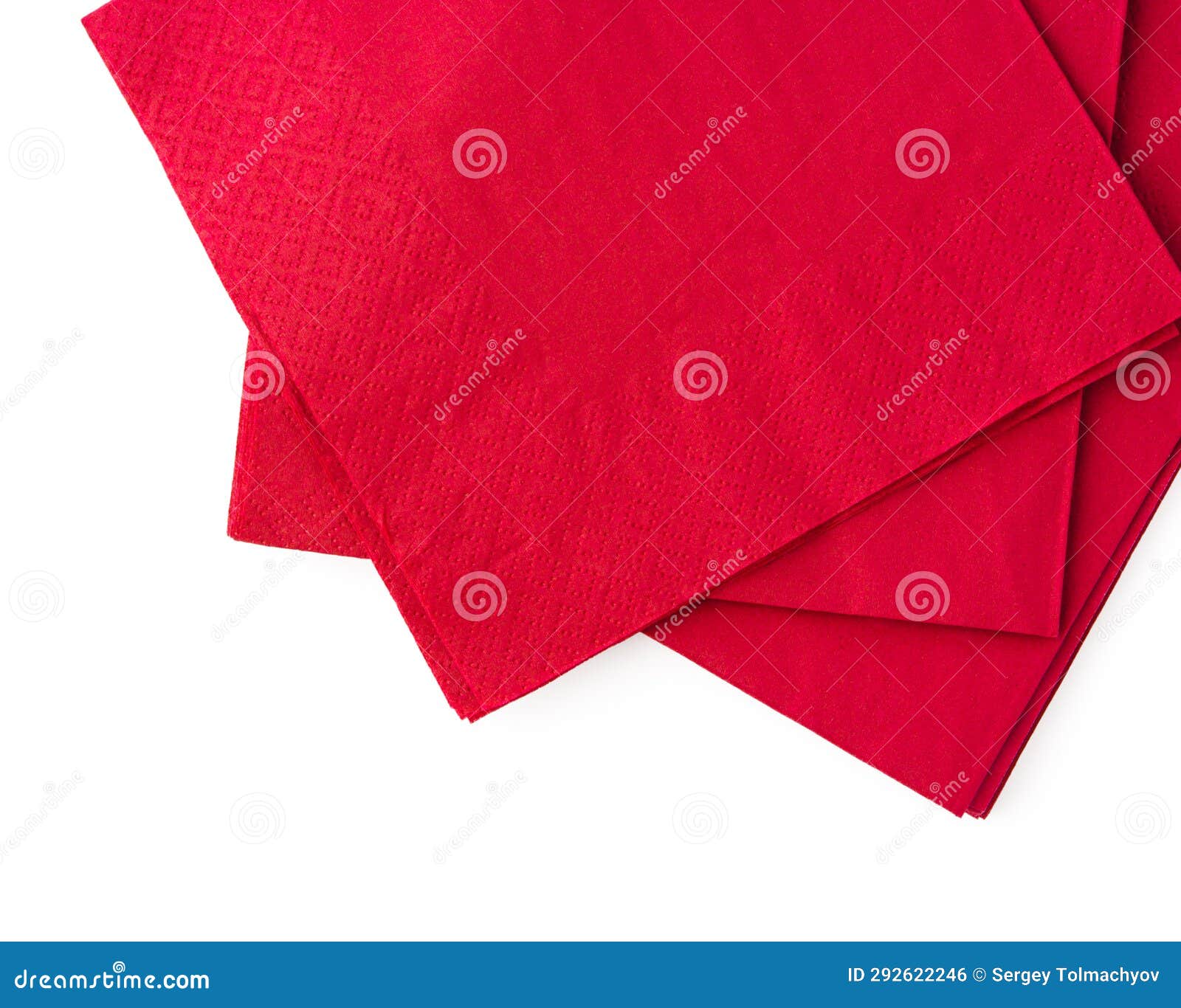 Stack of Red Paper Napkins Isolated on White Background Stock Photo ...