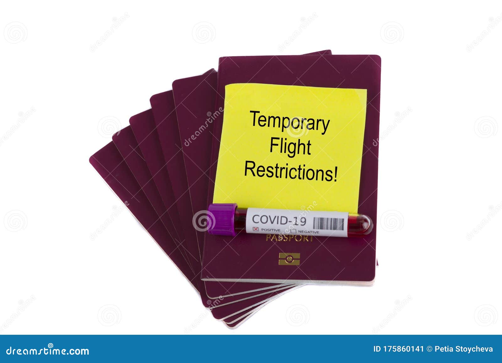 A Stack of Red Passports, Note Temporary Flight Restrictions Isolated ...