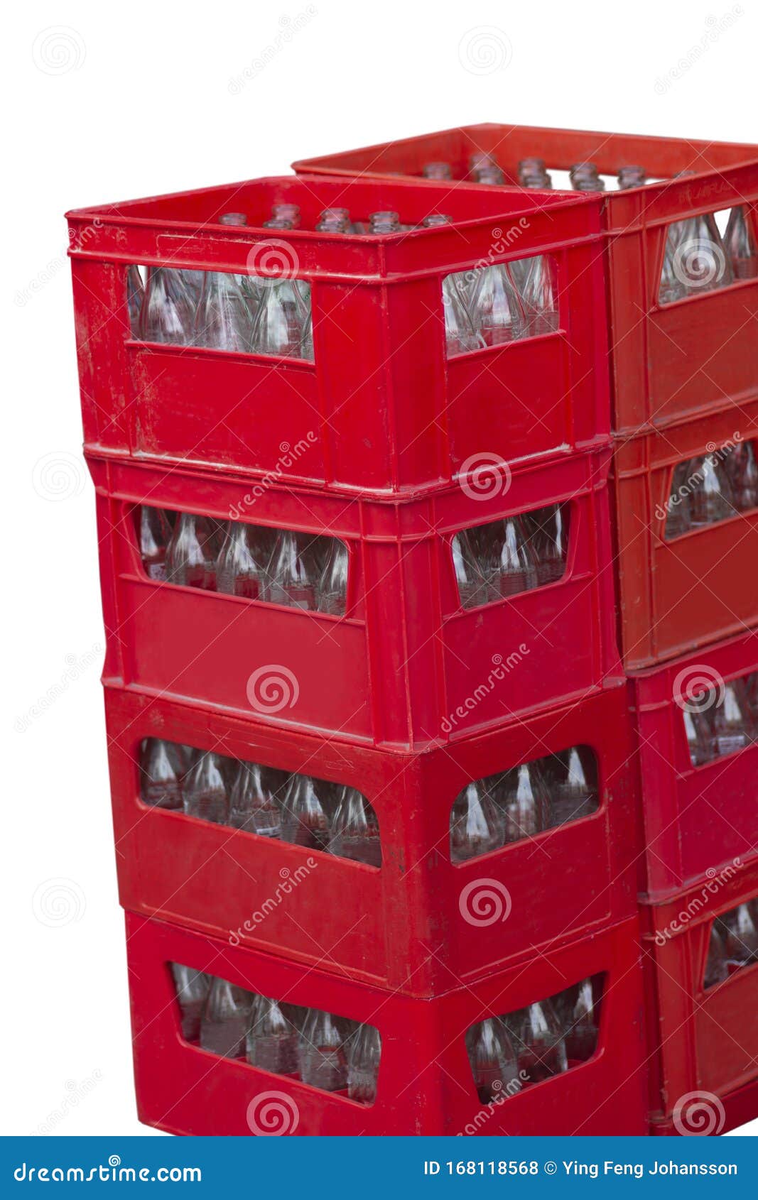 Stack of Red Plastic Crates Stock Photo - Image of recycling, bottle ...