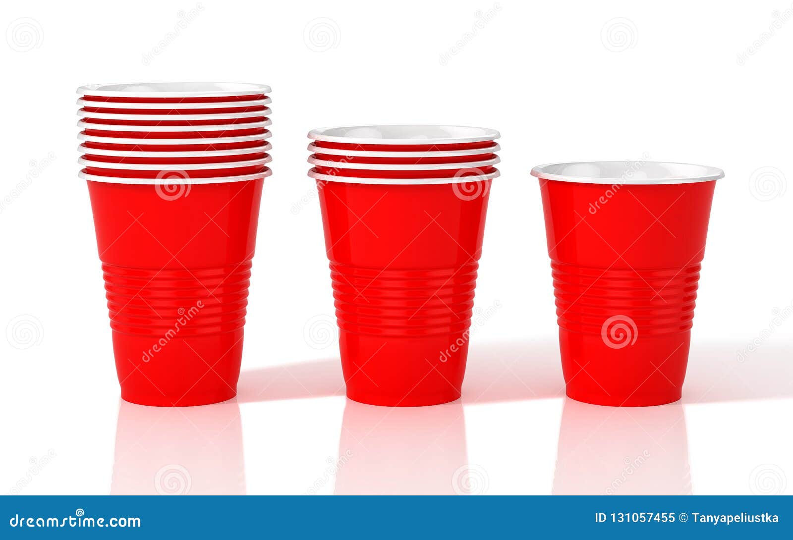 Stack of red plastic cups. stock illustration. Illustration of closed ...