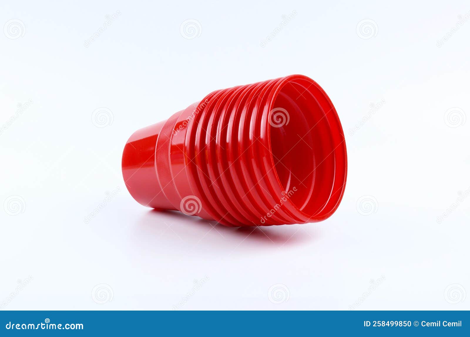Stack of Red Plastic Party Cups on White Isolated Background, Close Up ...