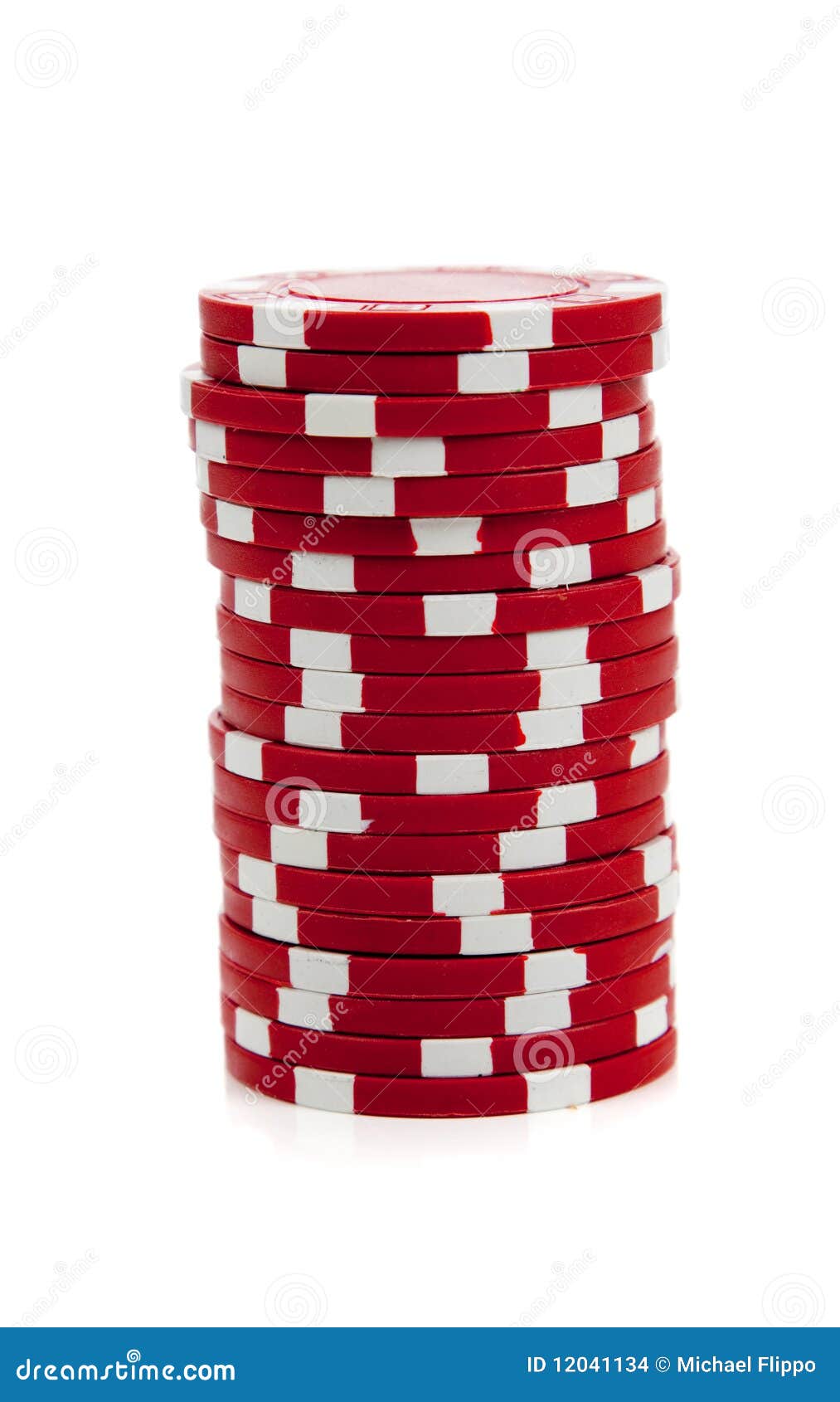 A Stack of Red Poker Chips on White Stock Photo - Image of luck, casino ...