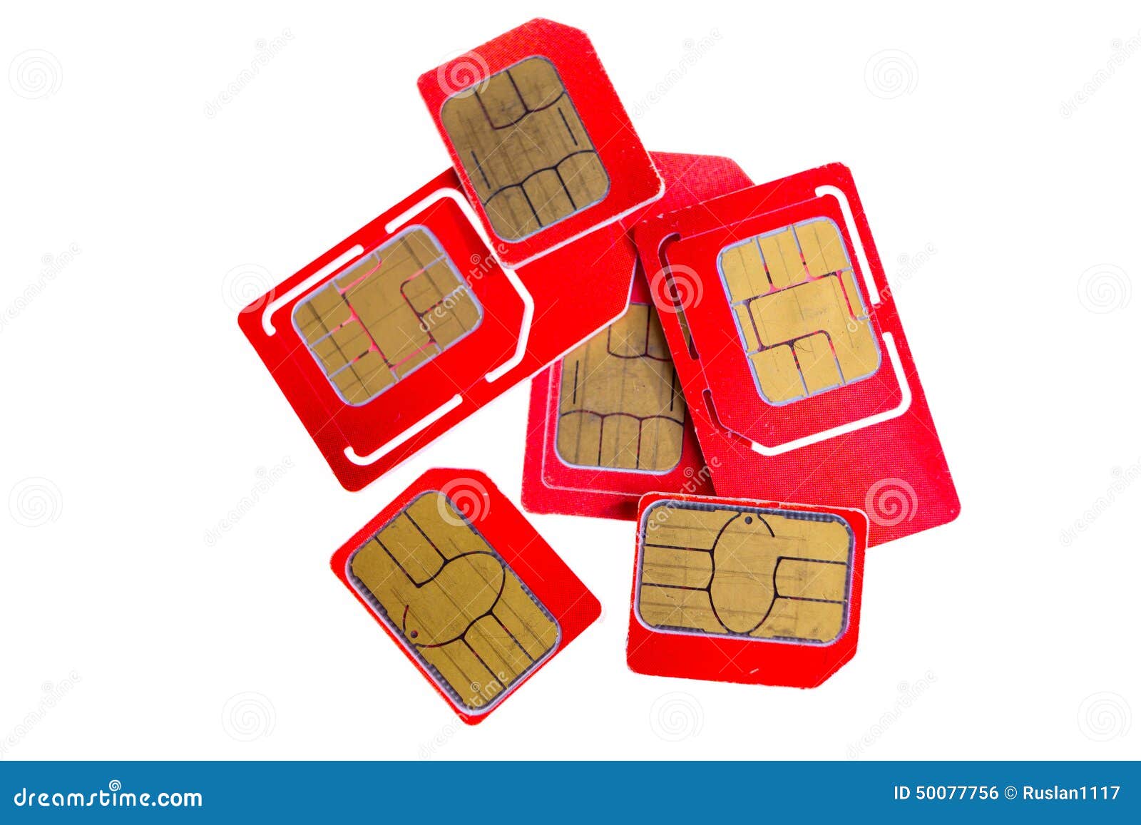 Stack of Red Sim Card on White Background Stock Photo - Image of ...