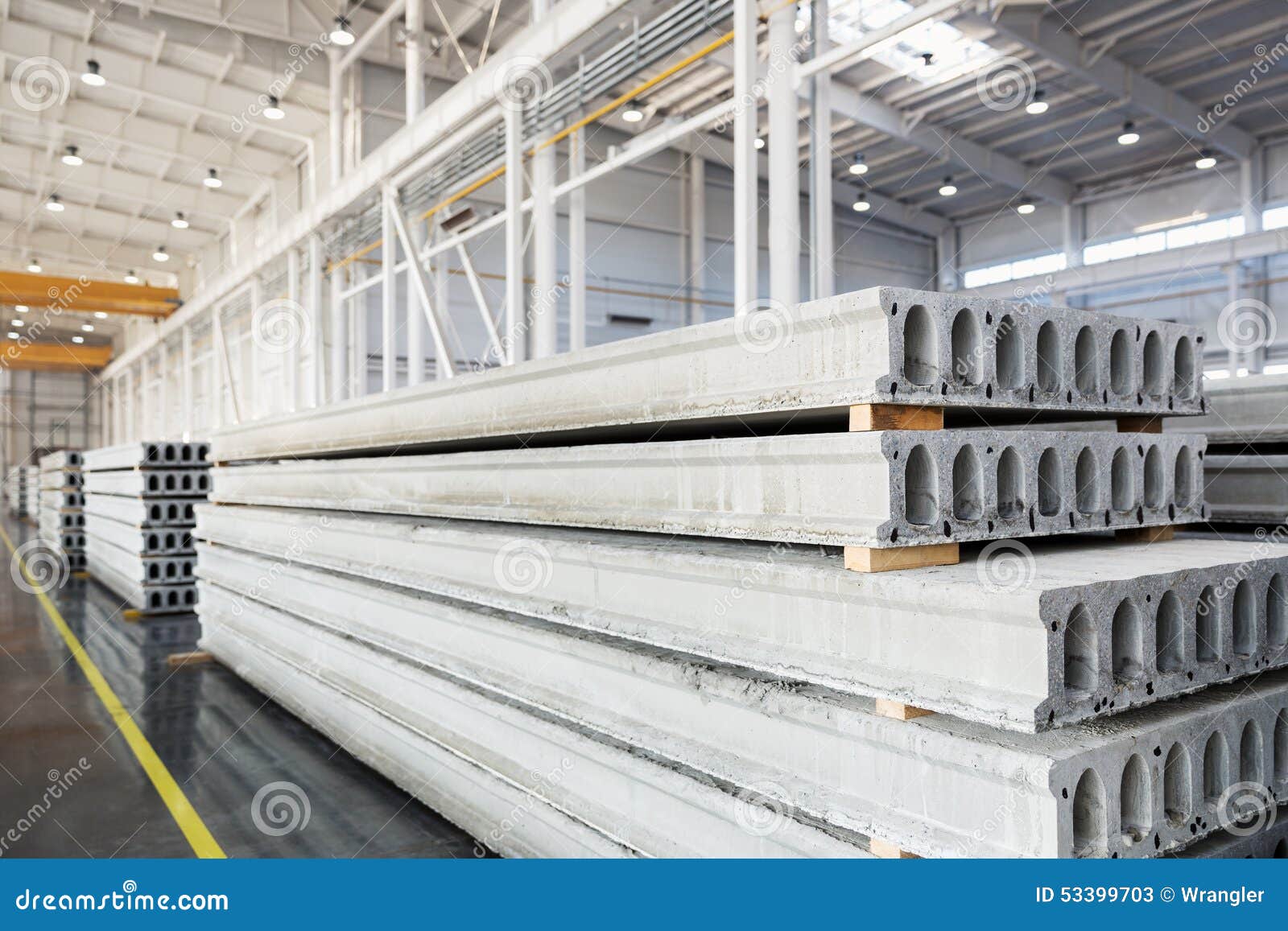 Stack Of Reinforced Concrete Slabs In A Factory Workshop Stock Image ...