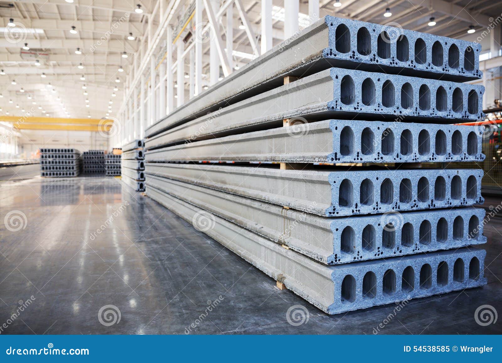 Stack Of Reinforced Concrete Slabs In A Factory Workshop Stock Image ...