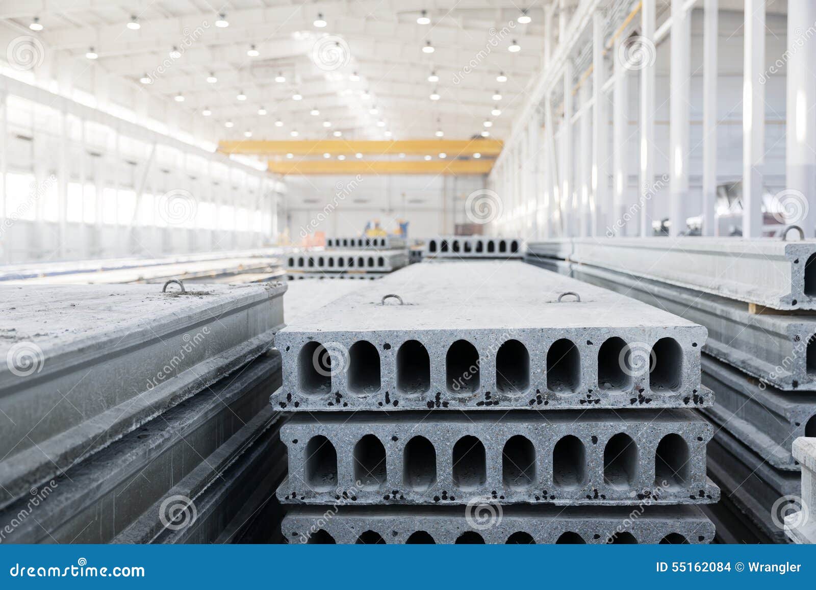 Stack Of Reinforced Concrete Slabs In A Factory Workshop Royalty-Free ...