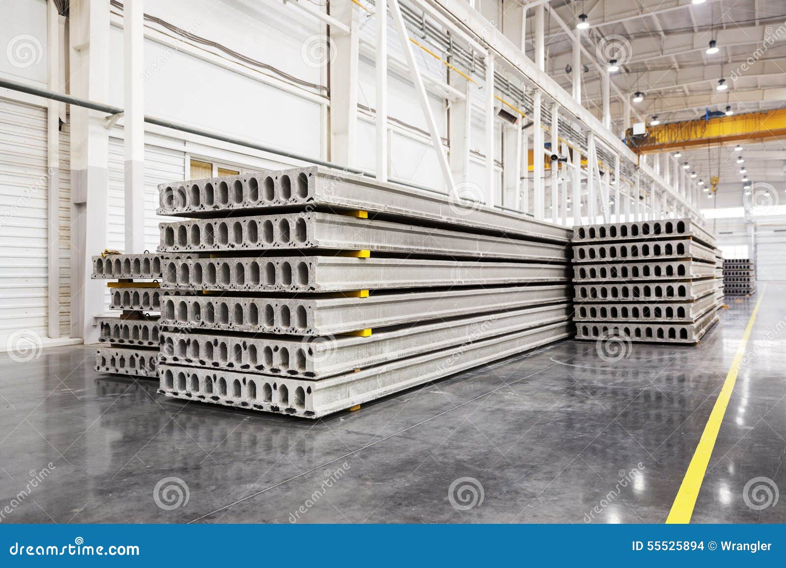 Stack Of Reinforced Concrete Slabs In A Factory Workshop Royalty-Free ...
