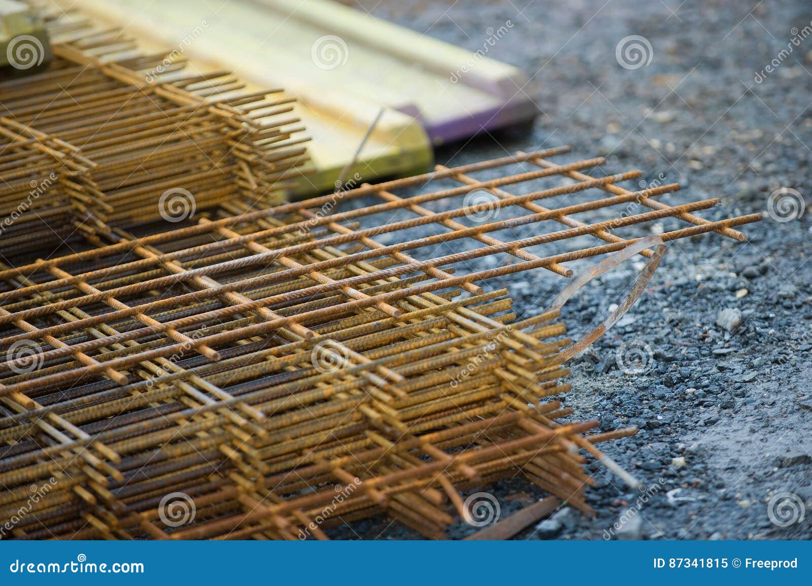Stack of Reinforcing Bar Mesh in a Construction Site Stock Image ...