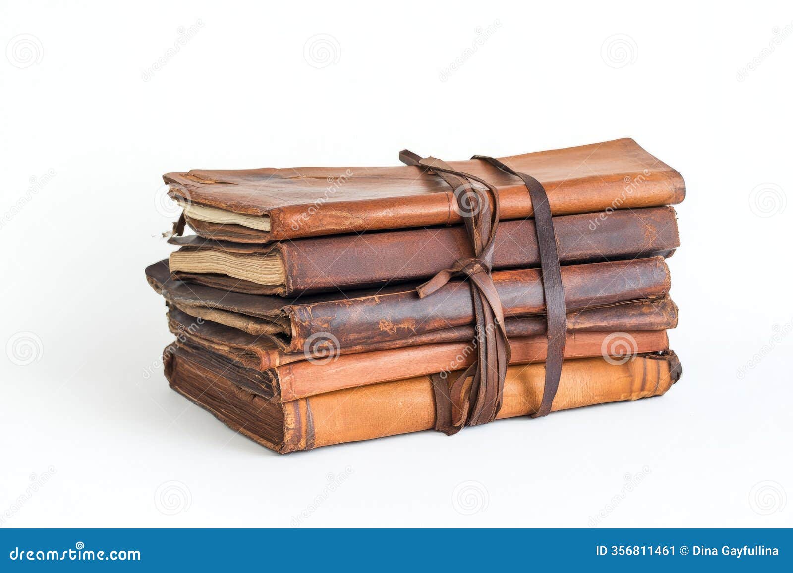 Stack of Renaissance Leather Bound Books Preserving History Stock Image ...