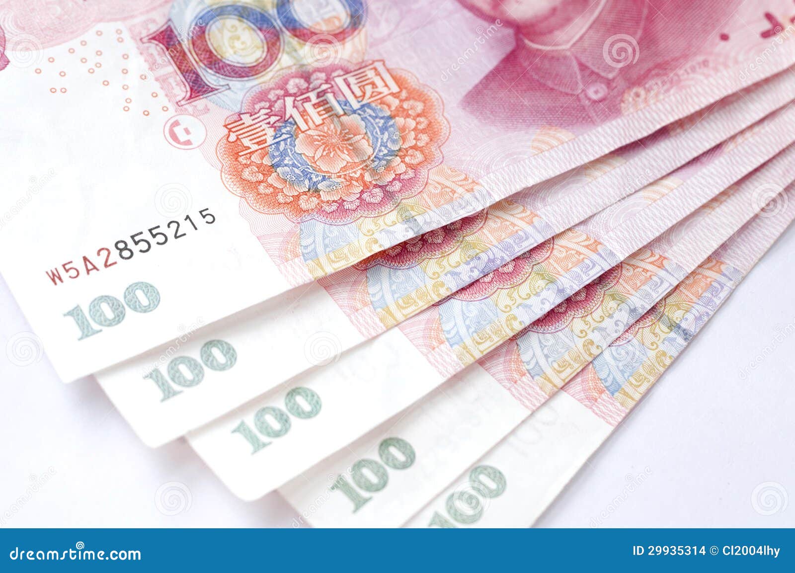 Stack of Renminbi , 100 Hundred Dollar Stock Photo - Image of white ...