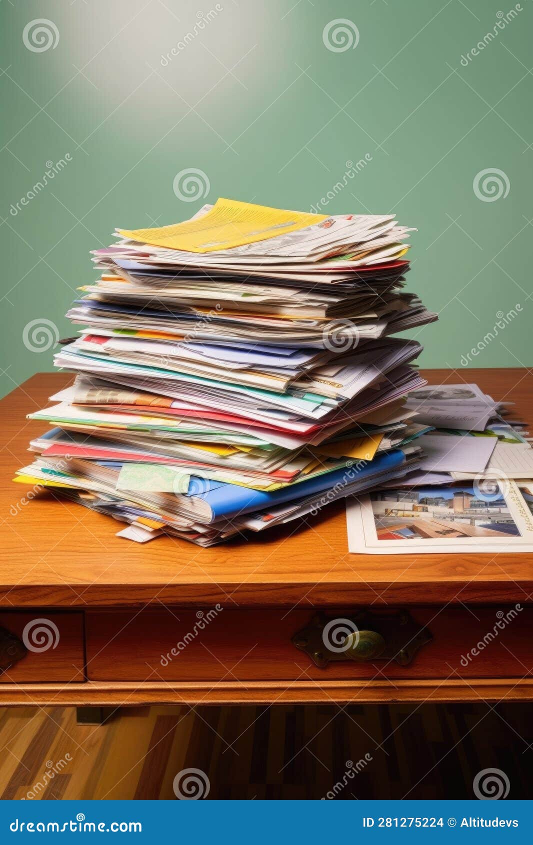 Stack of Resumes on an Office Table Stock Illustration - Illustration ...