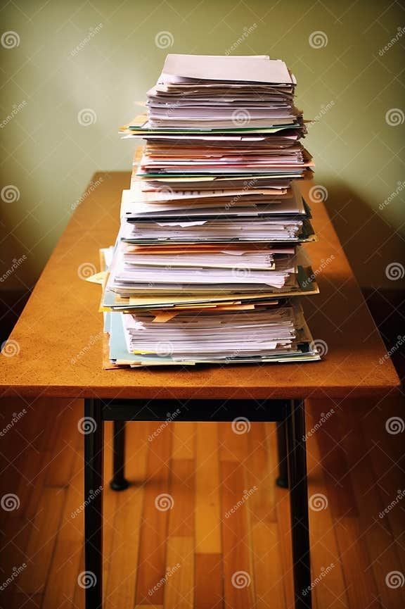 Stack of Resumes on an Office Table Stock Illustration - Illustration ...