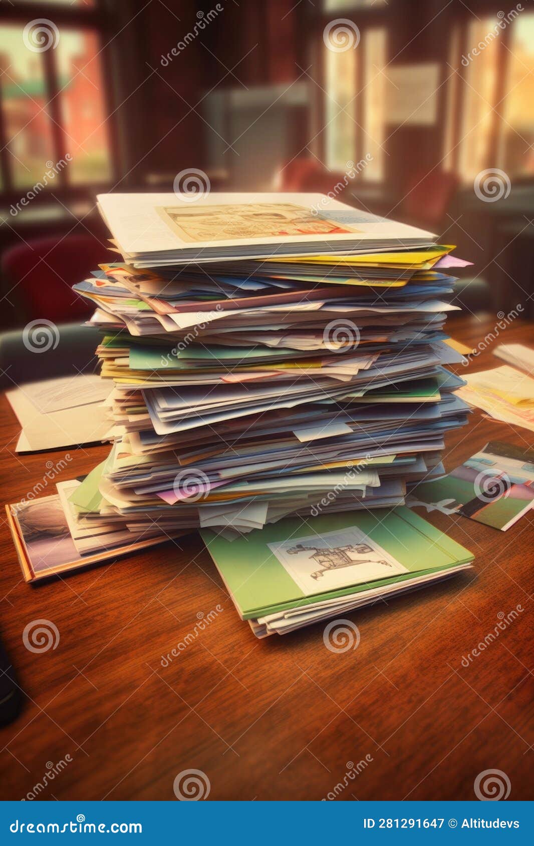Stack of Resumes on an Office Table Stock Illustration - Illustration ...