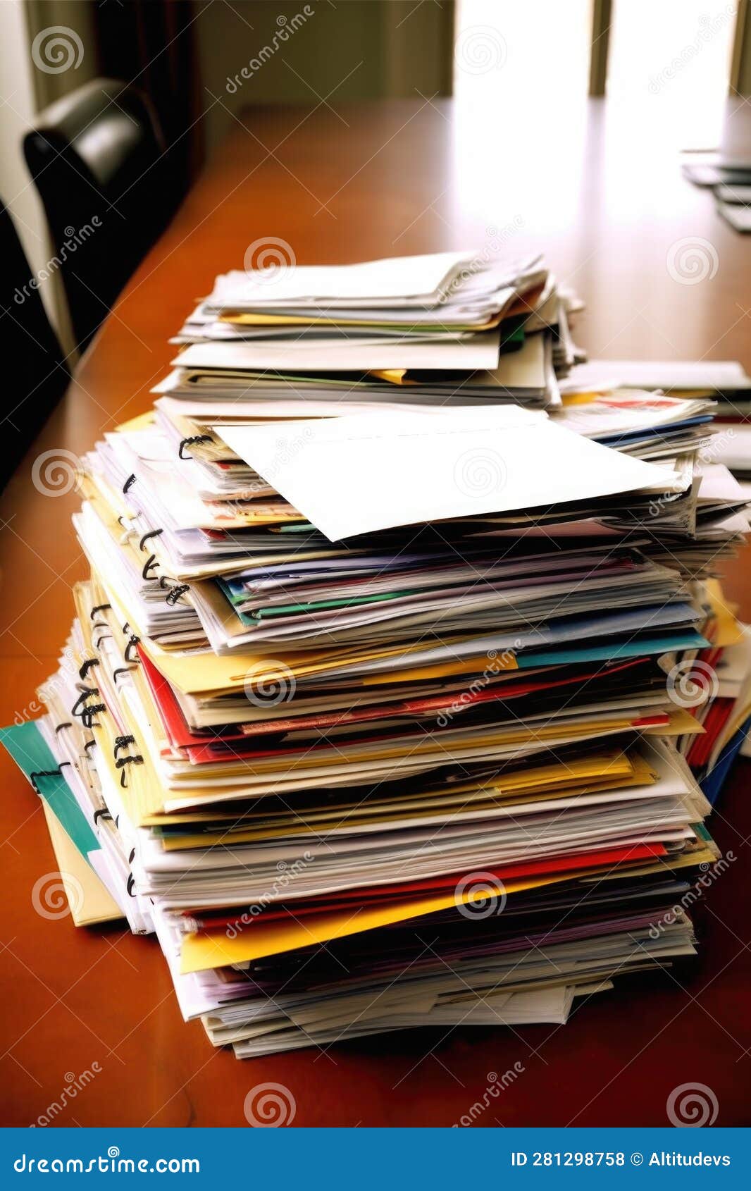 Stack of Resumes on an Office Table Stock Illustration - Illustration ...