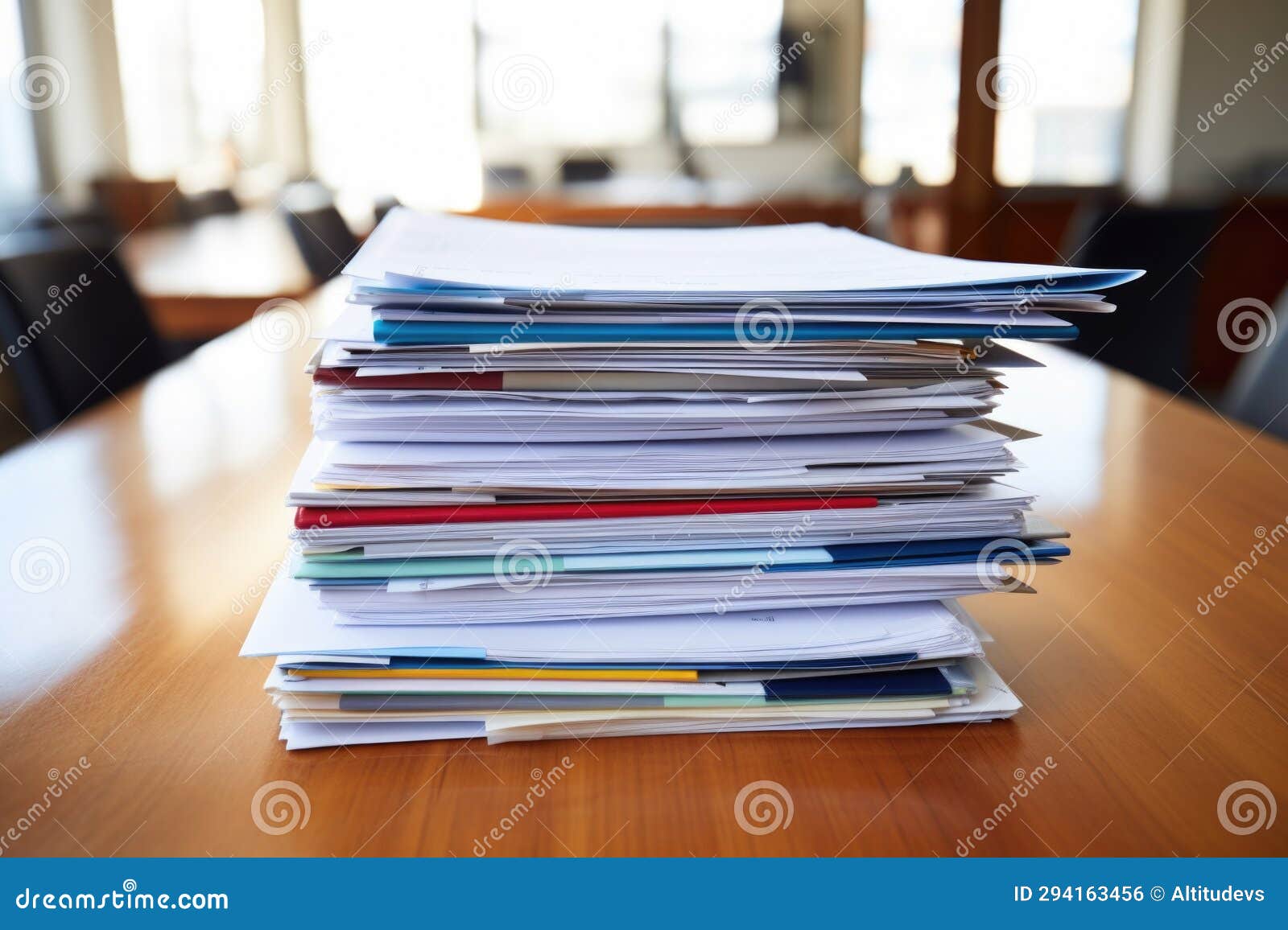 Stack of Resumes on an Office Table Stock Illustration - Illustration ...