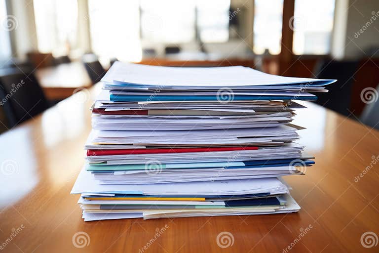 Stack of Resumes on an Office Table Stock Illustration - Illustration ...