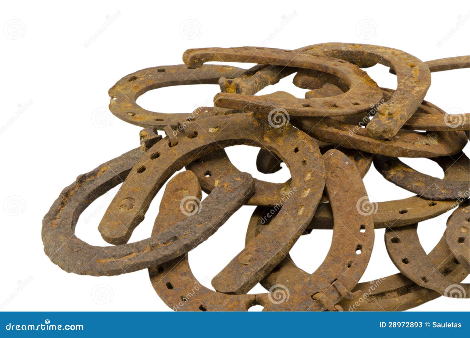 Stack Retro Horse Shoes Horseshoe Isolated White Stock Image - Image of ...